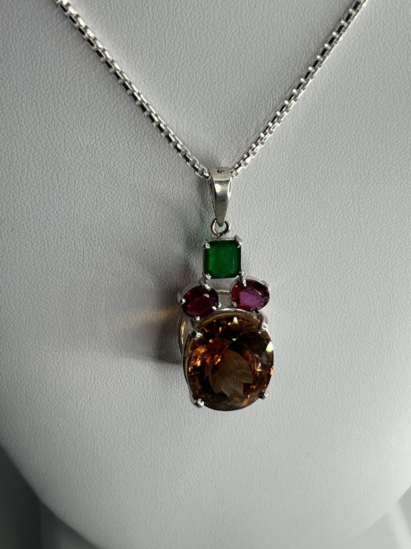 Topaz, Ruby and Emerald Necklace - Tavoliero & Co.